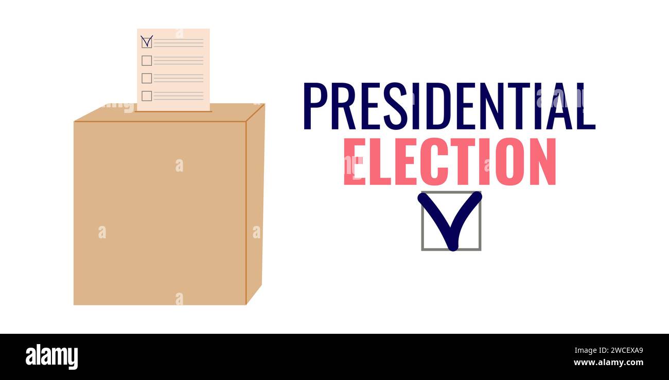 Presidential elections voting for the head country. Ballot box. Poster ...