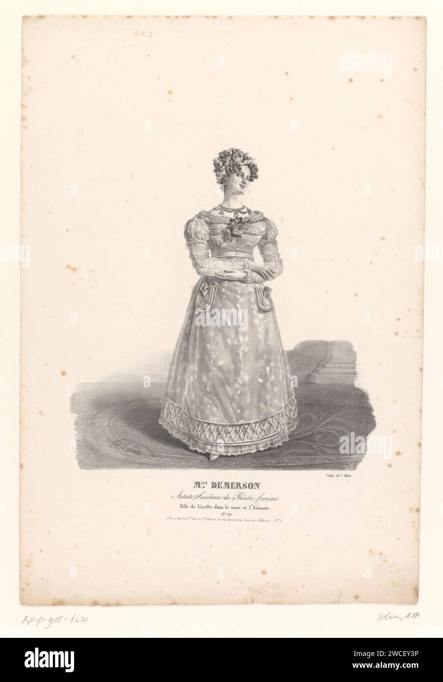 Portret van Anne Demerson Als Lisette in De Komedie le Mari et l'Amant ...