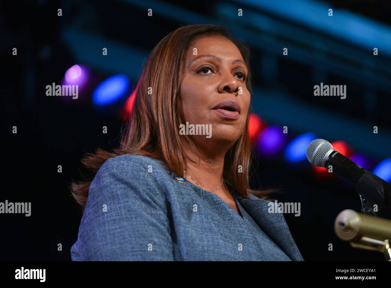 New York Attorney General Letitia James delivers remarks at the ...