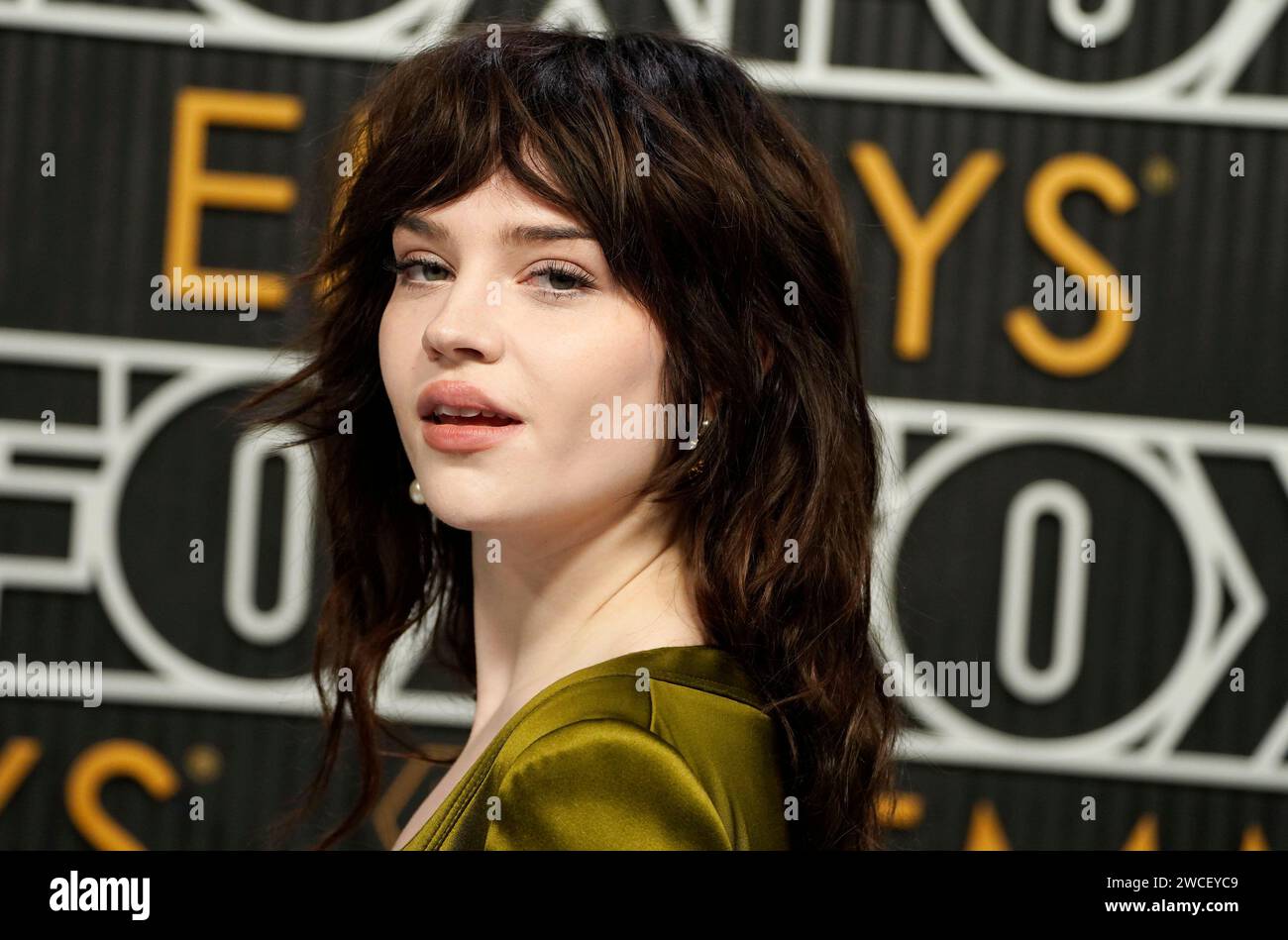 Sophie Thatcher poses for a Red Carpet portrait at the 75th Emmy Awards ...