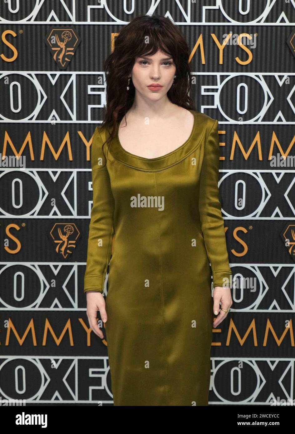 Sophie Thatcher poses for a Red Carpet portrait at the 75th Emmy Awards ...