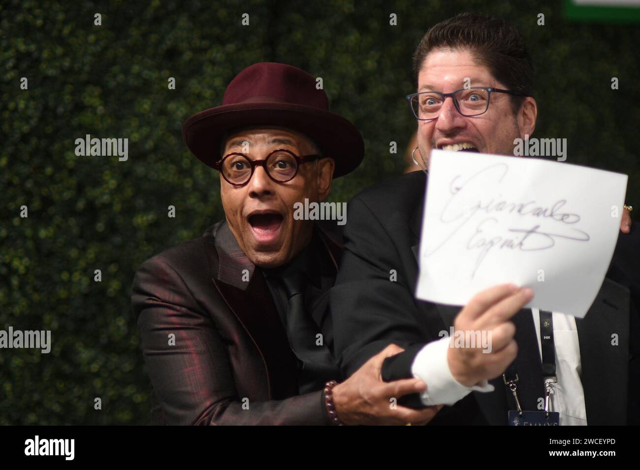 Giancarlo Esposito, left, and Mitch Messinger arrive at the 75th ...