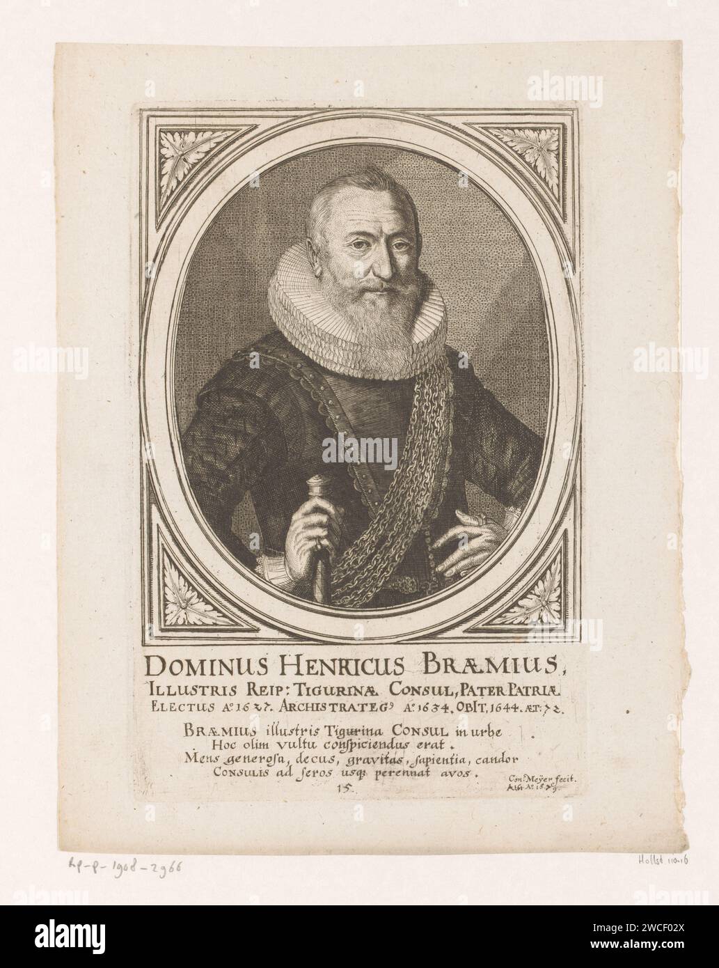 Porter Van Heinrich Bräm, Conrad Meyer, 1679 print paper engraving ...