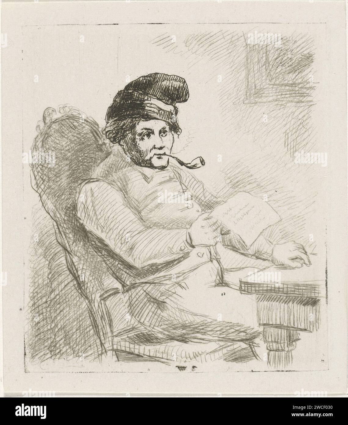 Pijproker, David van der Kellen (1804-1879), 1814 - 1859 print A pipe ...