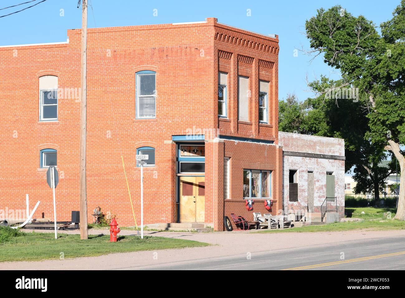 Brick building in downtown Grover Colorado - June 2023 Stock Photo - Alamy
