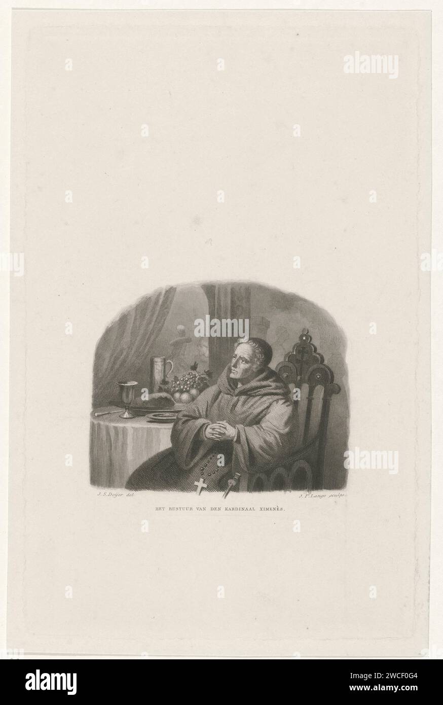 Portrait of Francisco Jiménez de Cisneros, Johannes Philippus Lange ...