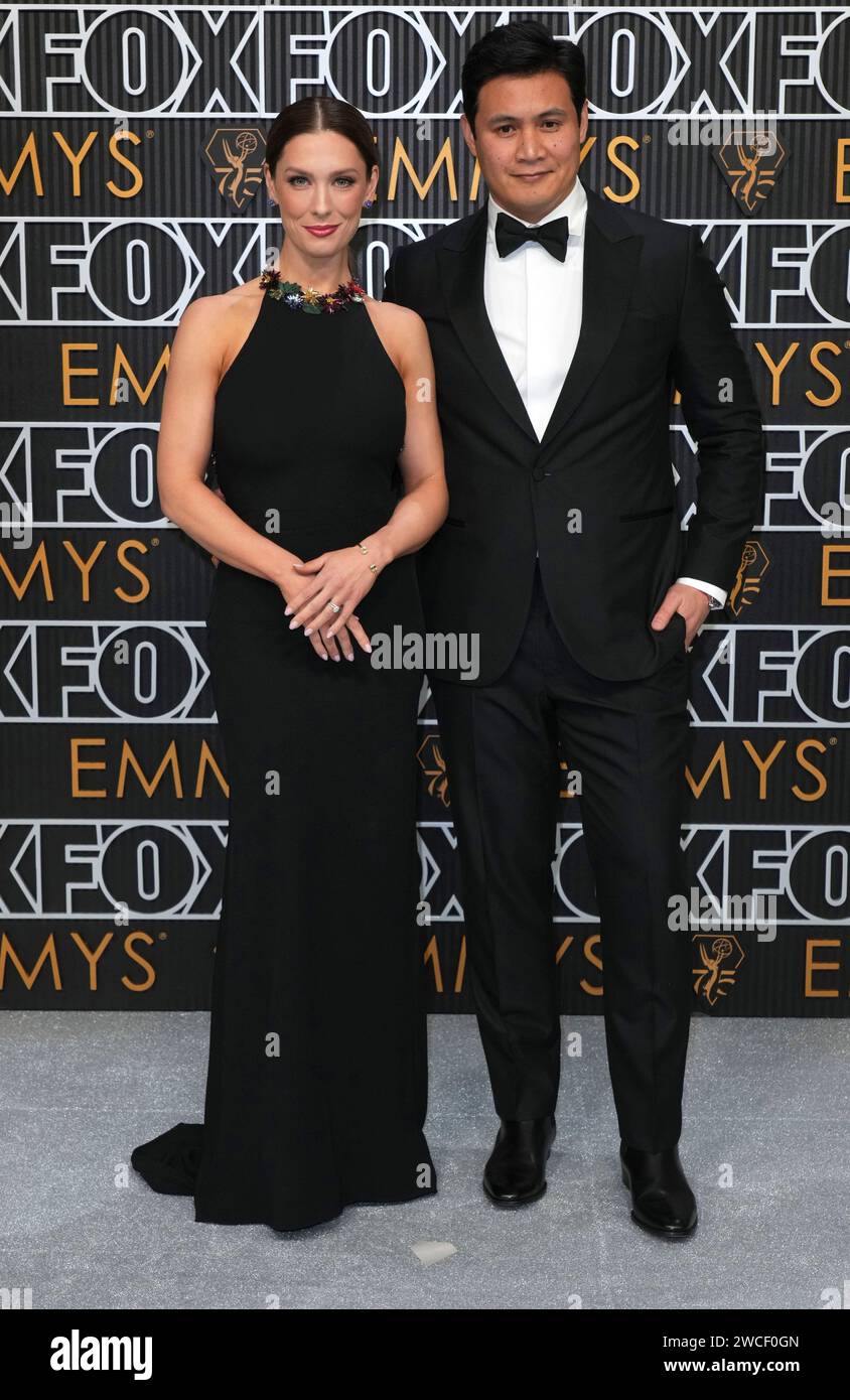 Briga Heelan, left, and Rene Gube pose for a Red Carpet portrait at the ...