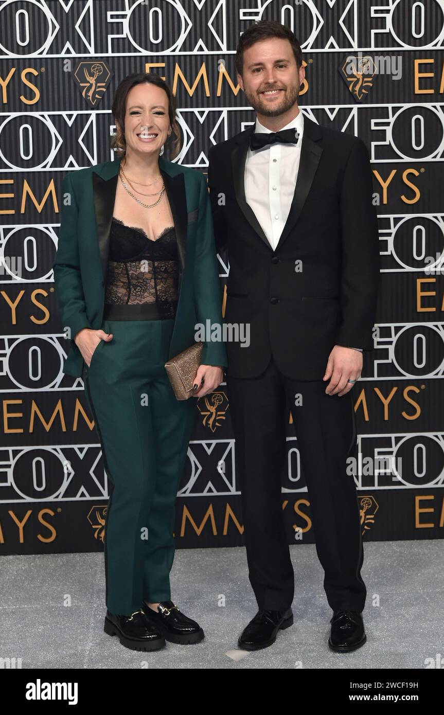 Katrina Mathewson, left, and Tanner Bean arrive at the 75th Primetime ...