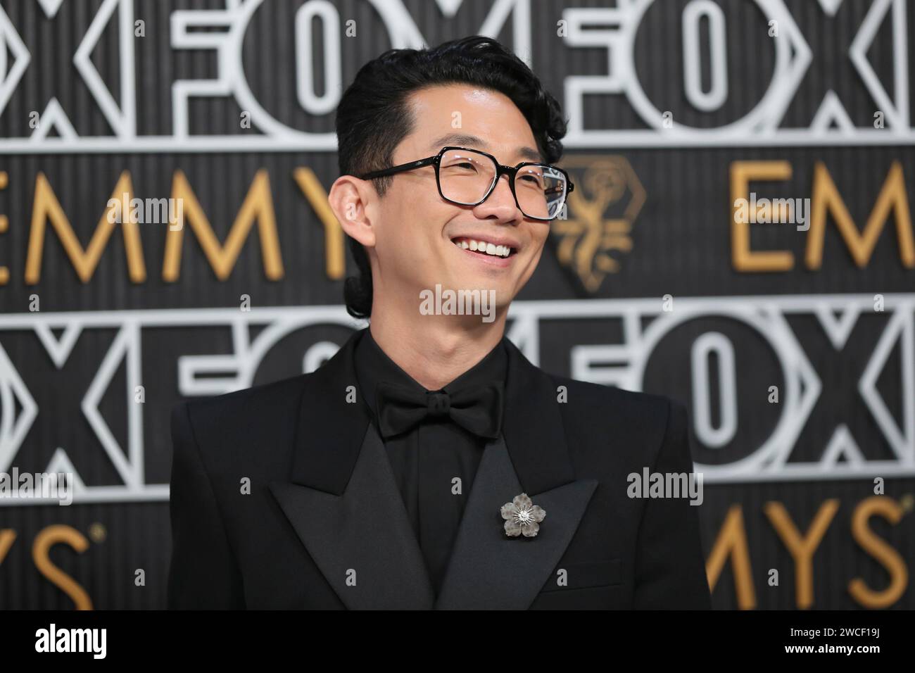 Lee Sung Jin poses for a Red Carpet portrait at the 75th Emmy Awards on Monday, Jan. 15, 2024 at ...