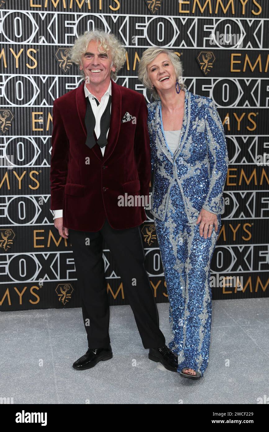 Declan Lowney, left, and Jenny Barrett pose for a Red Carpet portrait ...