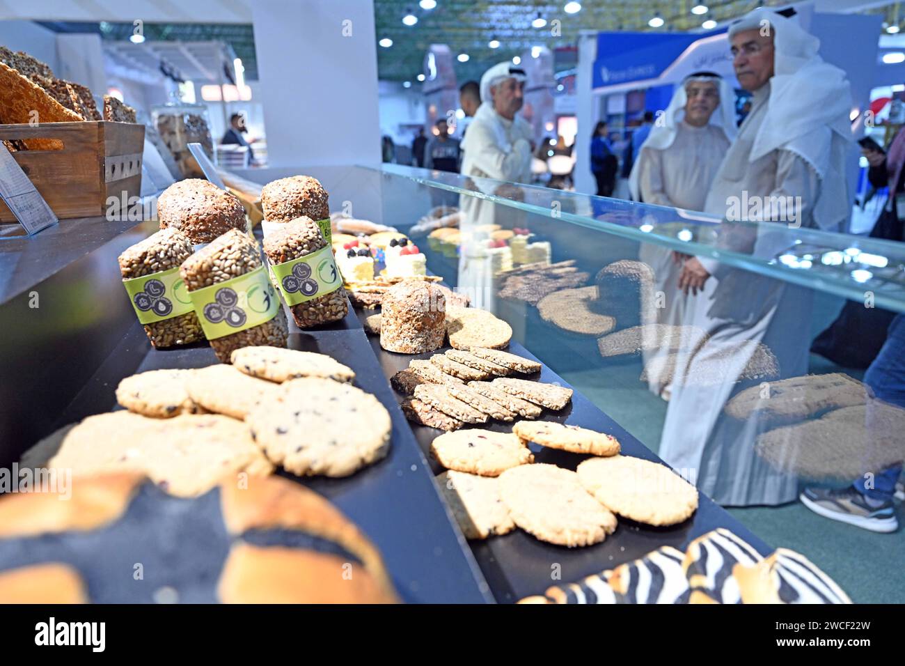 Hawalli, Kuwait. 15th Jan, 2024. People visit the HORECA Kuwait 2024 ...