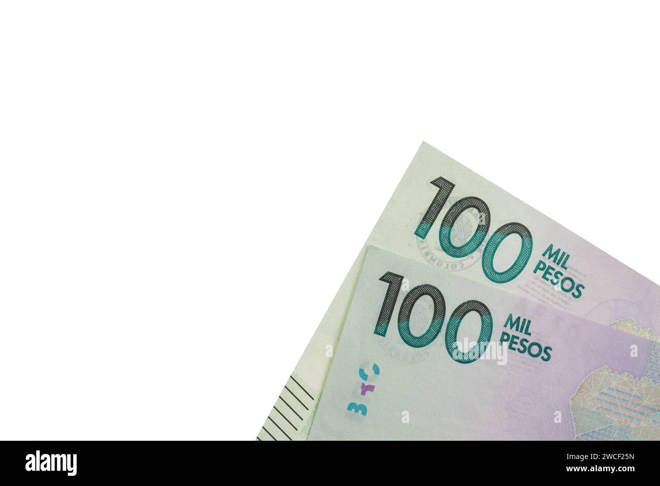Two one hundred thousand Colombian peso currency bills Stock Photo - Alamy