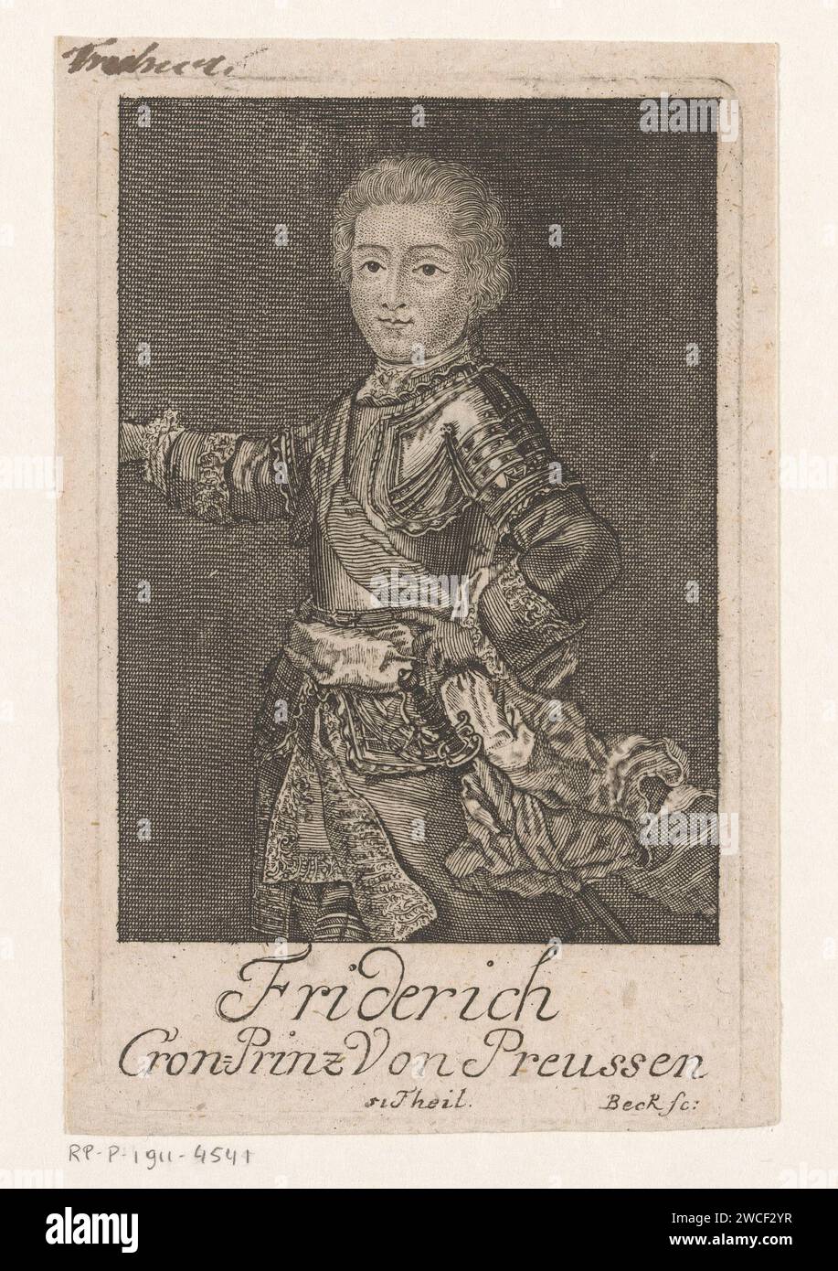 Portrait of Frederik the Great as Crown Prince of Prussia, Tobias ...