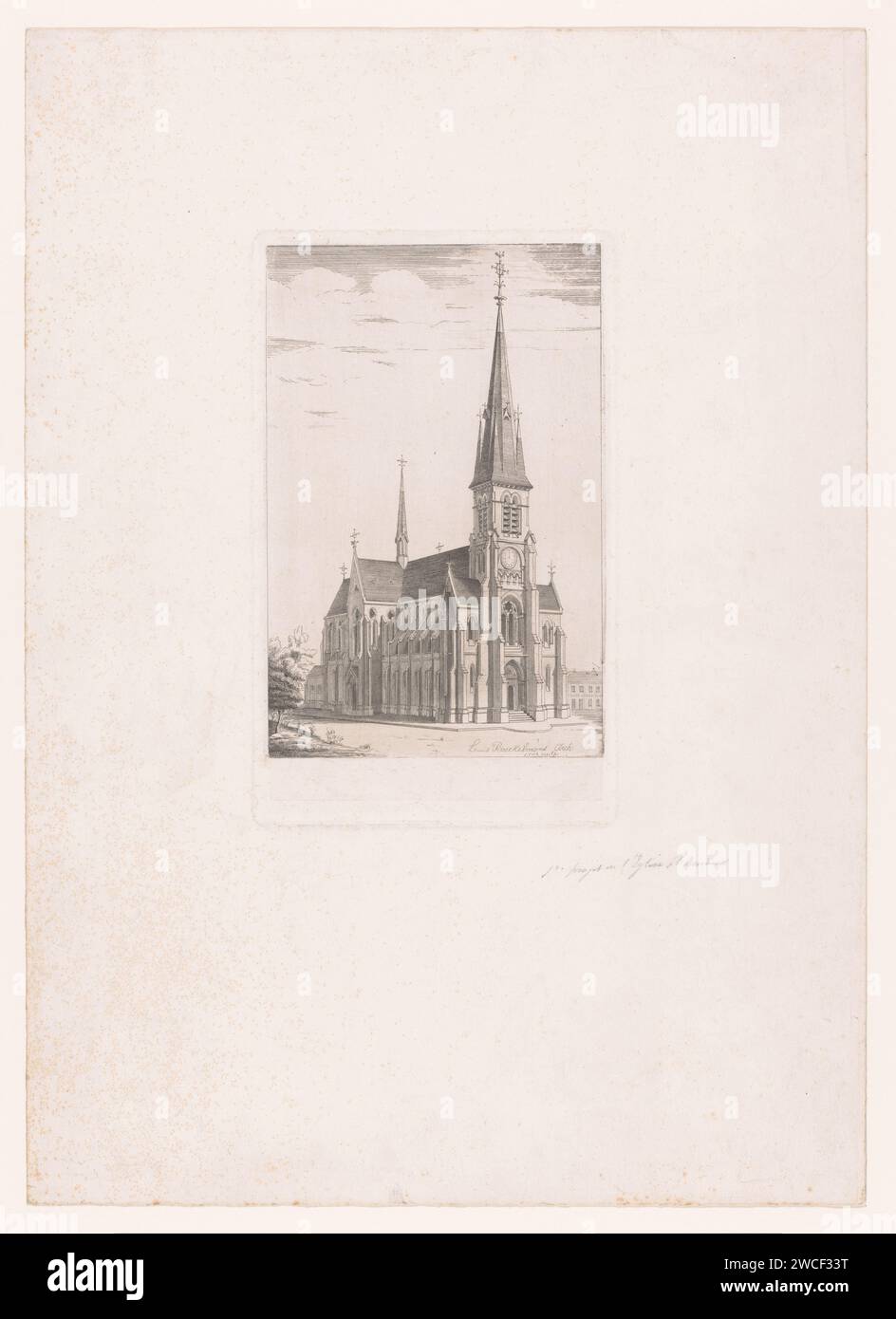 Design for the parish church Sint -Amandus in Antwerp, Louis ...