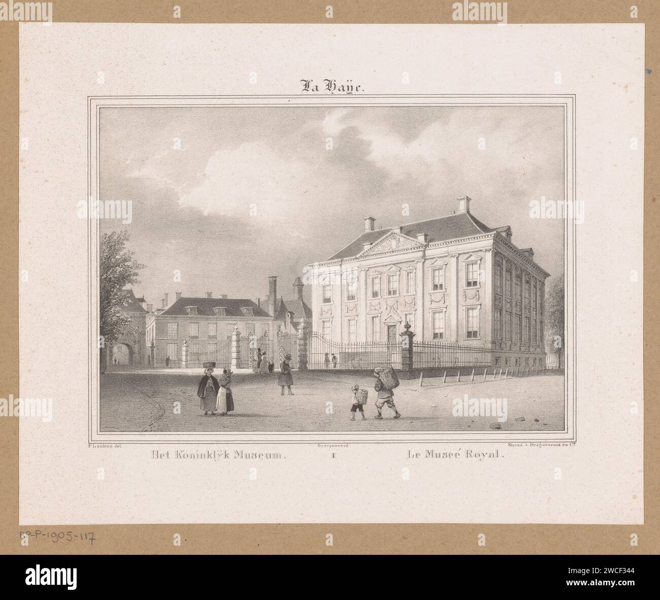 View of the Mauritshuis, Paulus Lauters, 1827 - 1875 print paper city ...