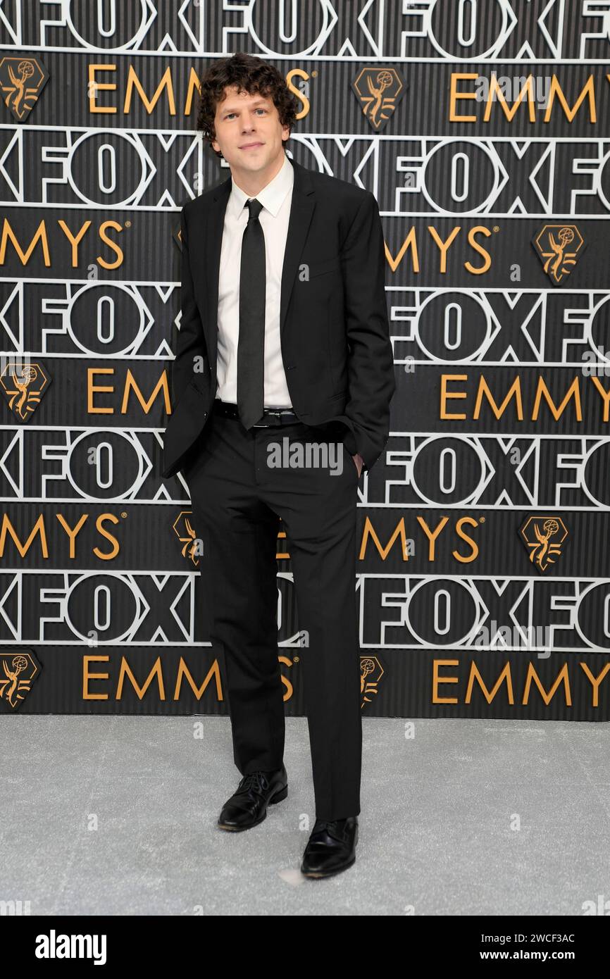 Jesse Eisenberg arrives at the 75th Primetime Emmy Awards on Monday ...