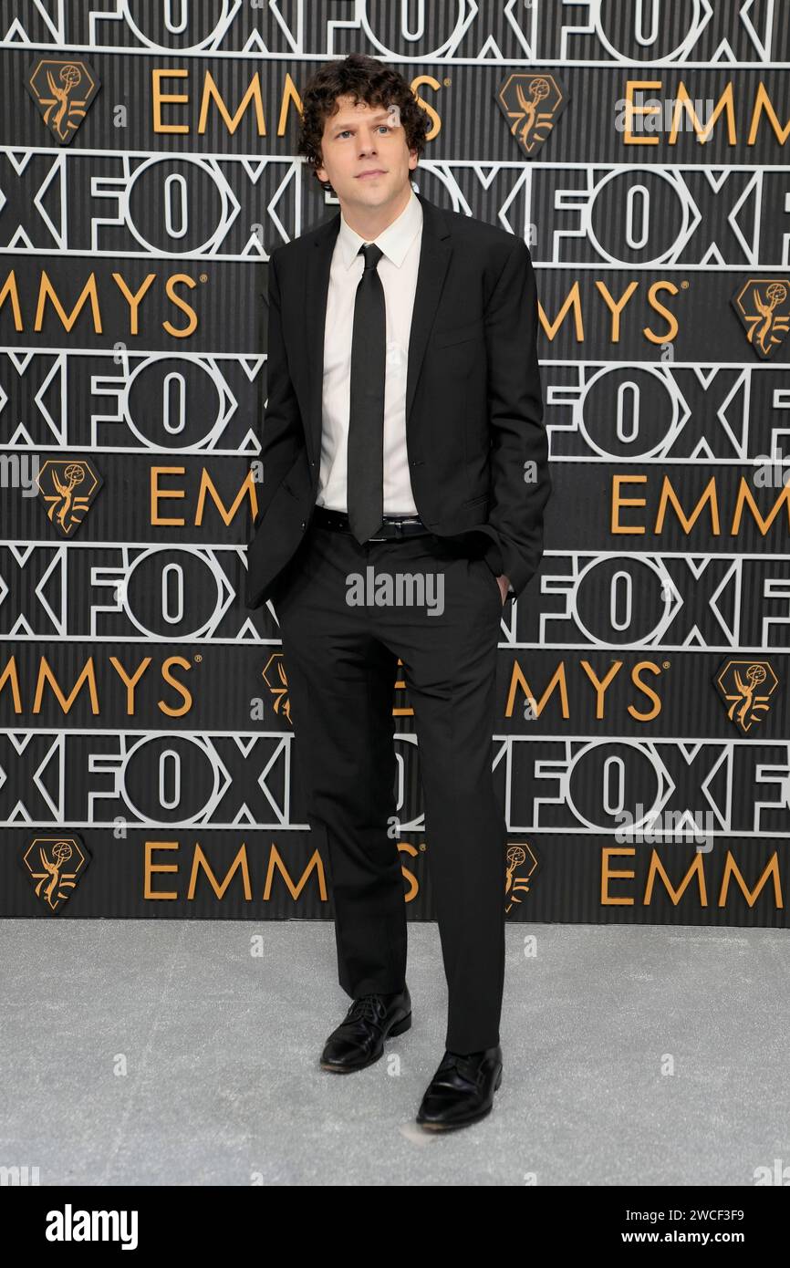 Jesse Eisenberg arrives at the 75th Primetime Emmy Awards on Monday ...