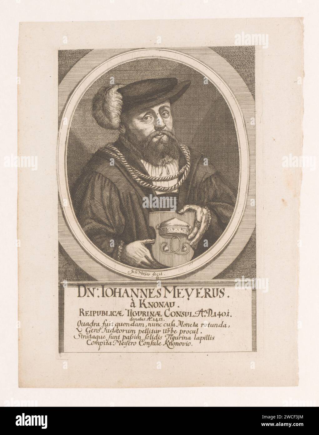 Portret van Johannes Meyerus, Johannes Meyer (2), 1665 - 1712 print Numbered at the bottom of ...