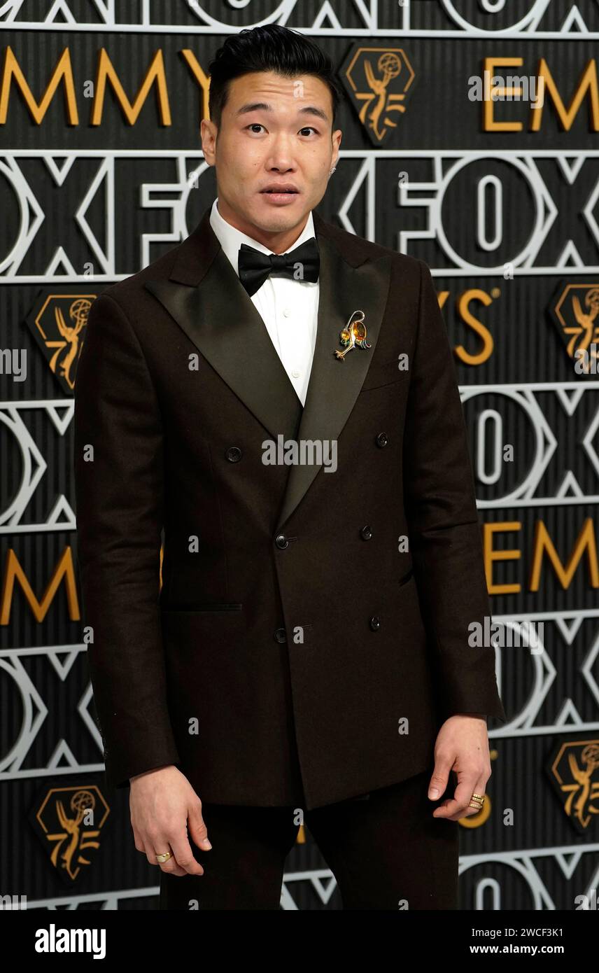 Joel Kim Booster poses for a Red Carpet portrait at the 75th Emmy ...