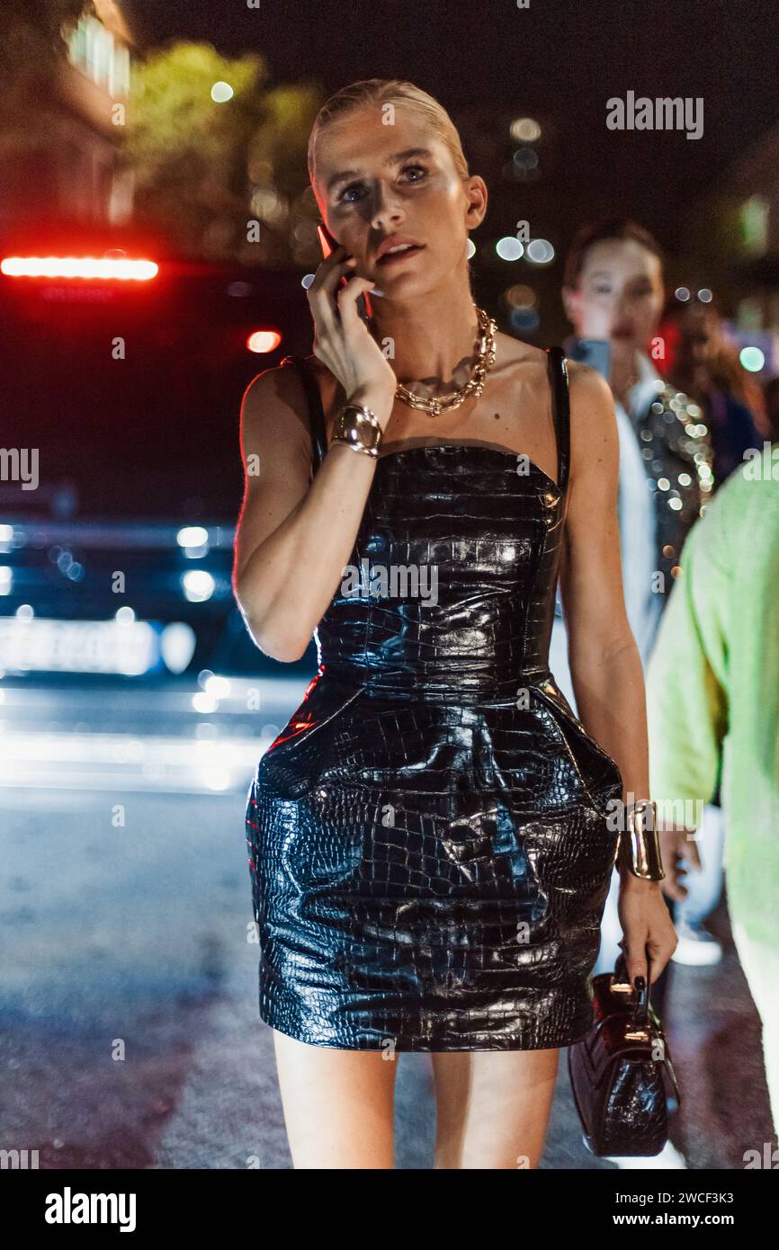 Caroline Daur outside Versace show during Milan Fashion Week Womenswear ...