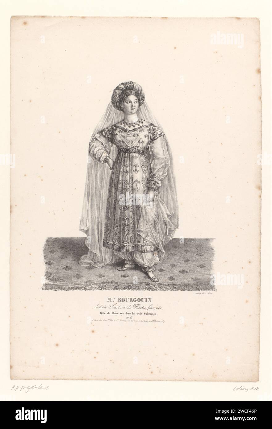 Portret van Marie -Thérèse Bourgoin Als Roxelane in Les Trois Sultanes ...