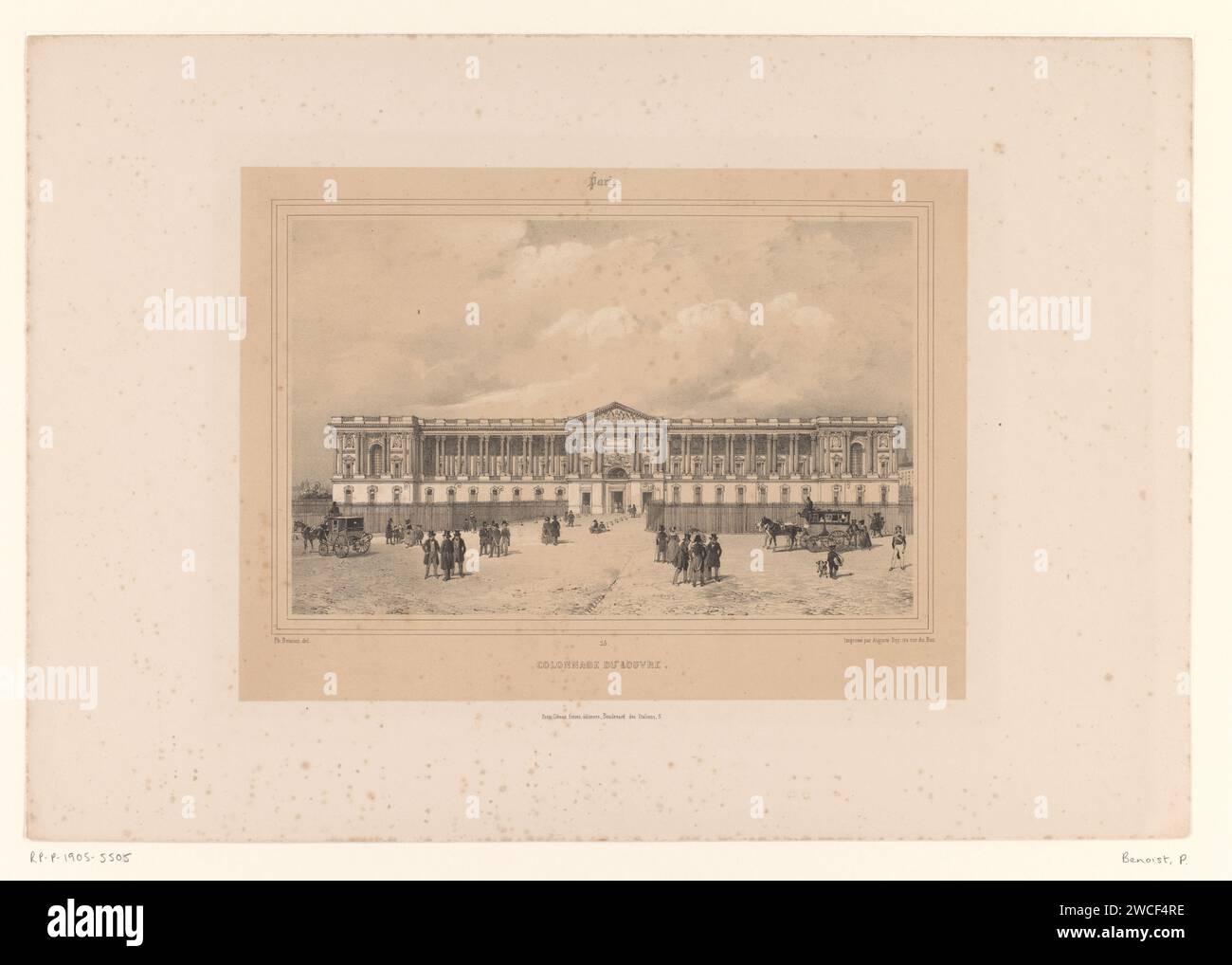 View of Perrault's colonnade of the Louvre, Philippe Benoist, 1843 ...