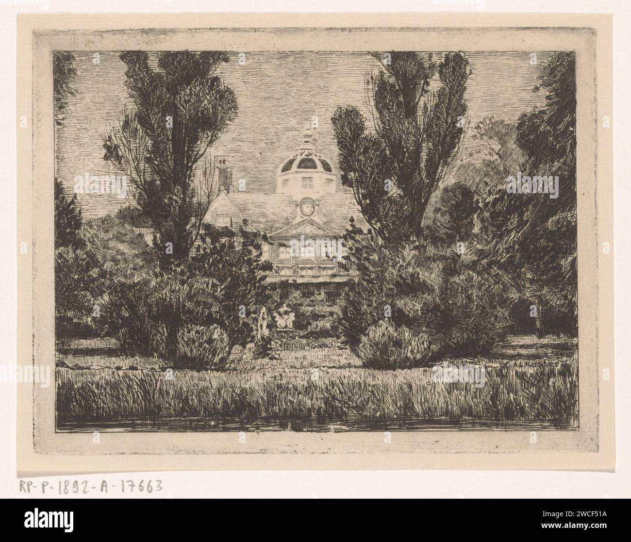 Back of Palace Huis ten Bosch in The Hague, Anton L. Koster, 1869 ...