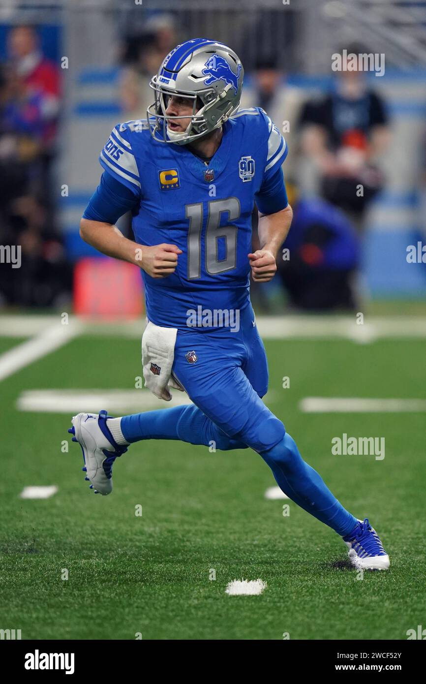 Detroit Lions quarterback Jared Goff (16) during an NFL wild-card ...