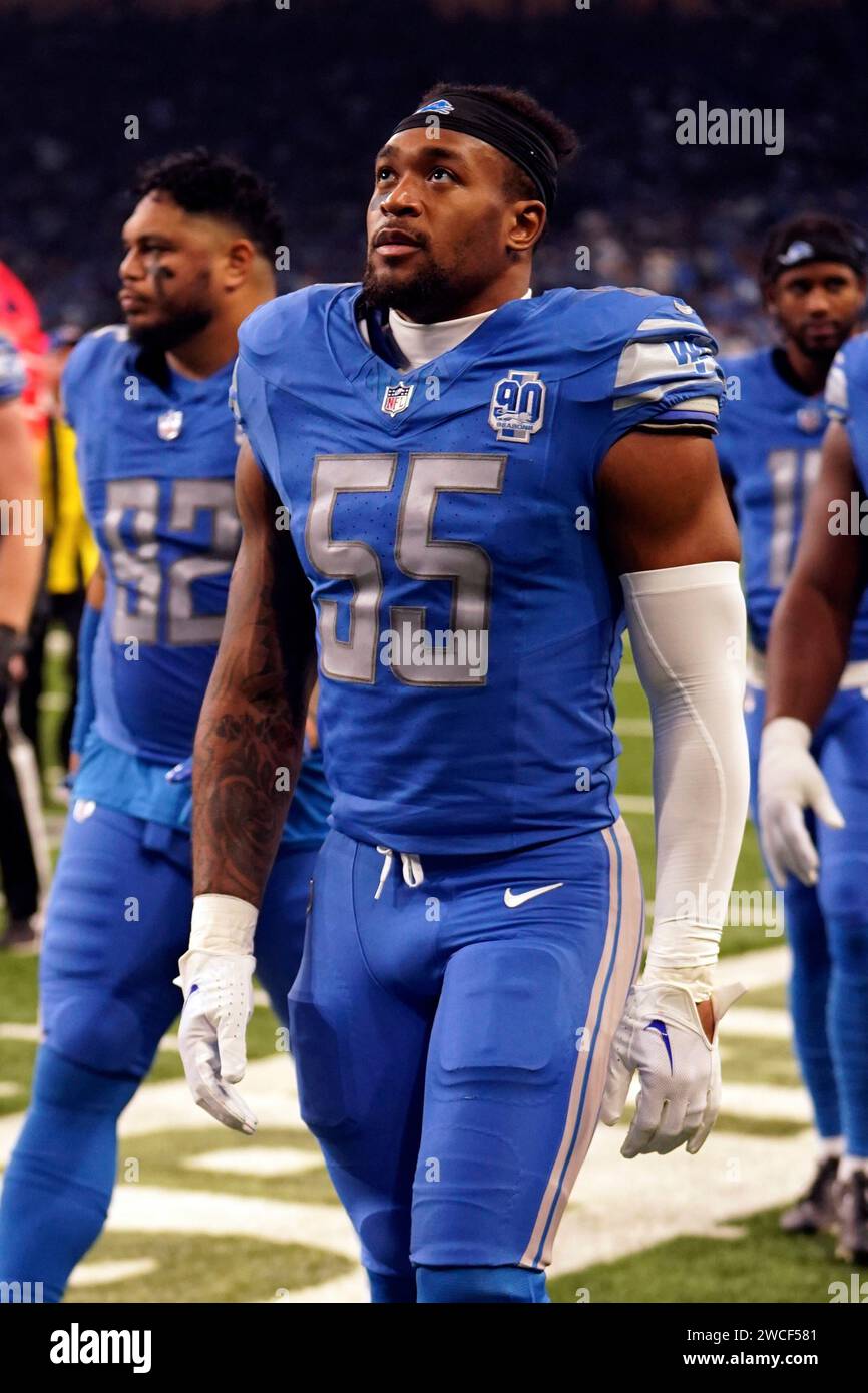 Detroit Lions linebacker Derrick Barnes (55) during an NFL wild-card ...
