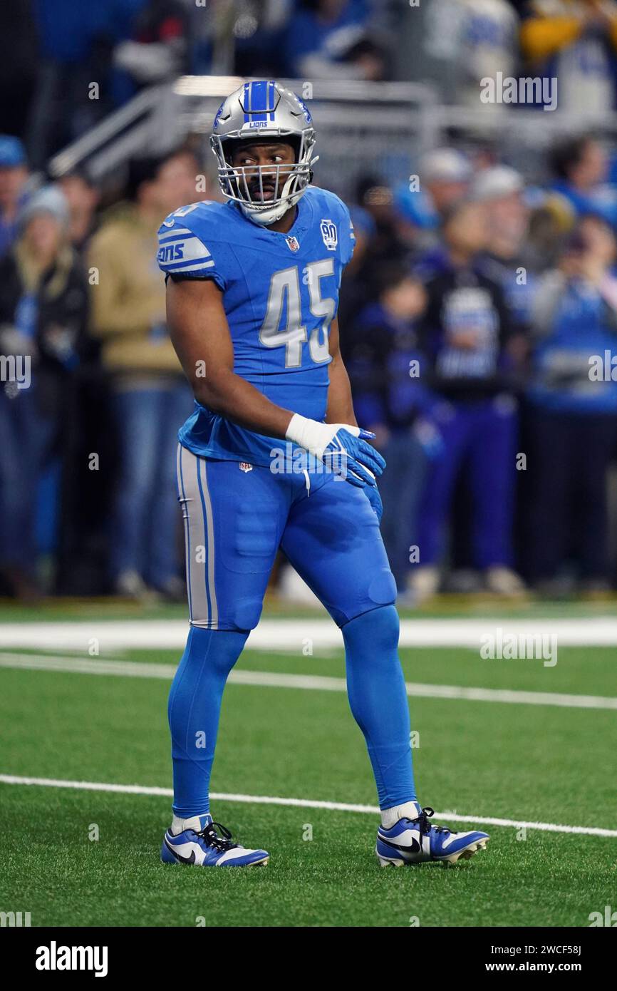 Detroit Lions fullback Jason Cabinda (45) during an NFL wild-card ...