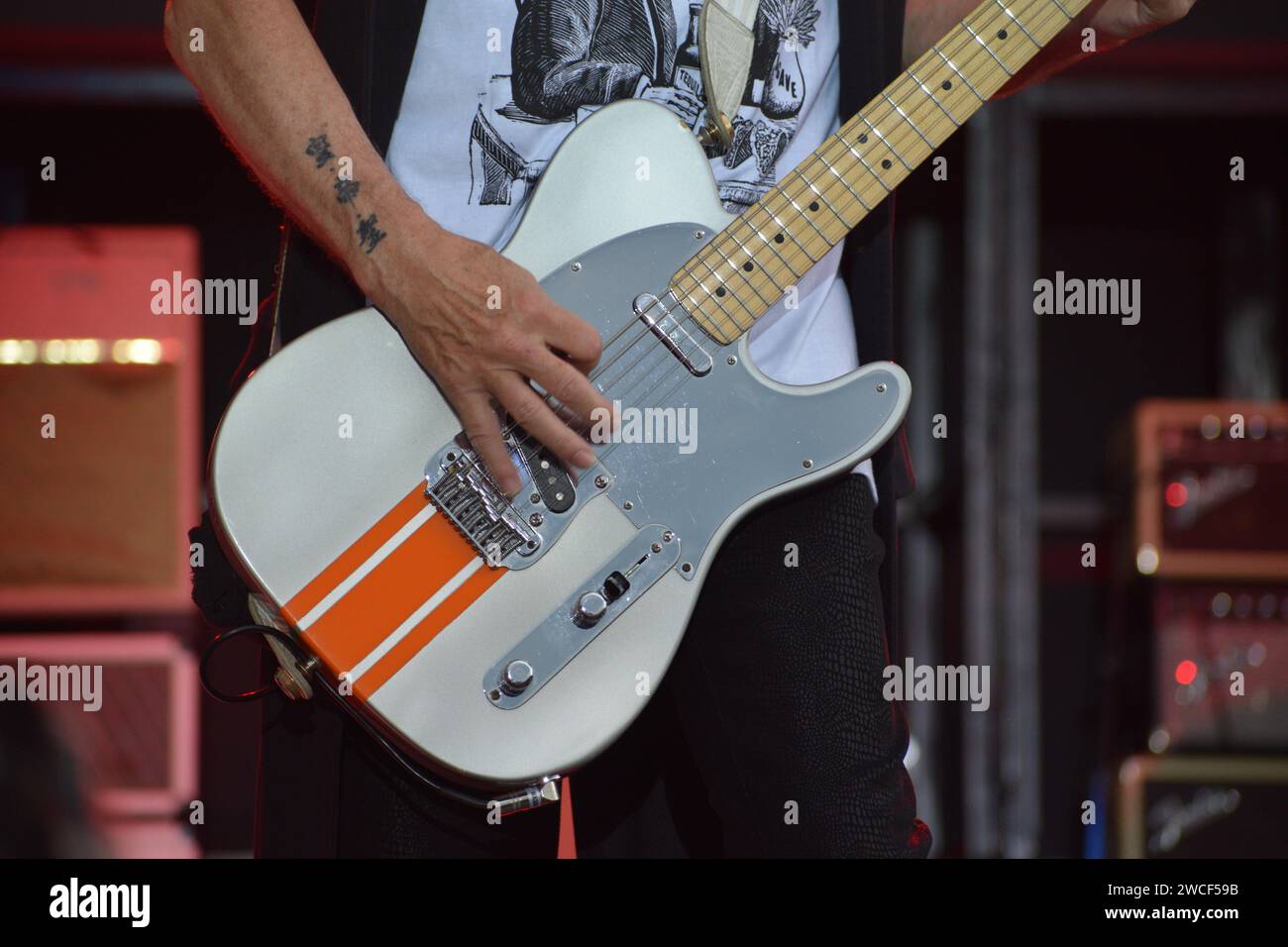 Cheap Trick performs in Sherman Texas, during what would become a rain ...