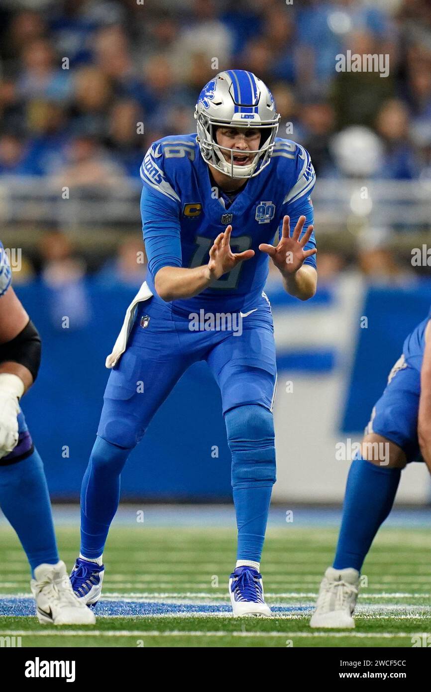 Detroit Lions quarterback Jared Goff (16) during an NFL wild-card ...