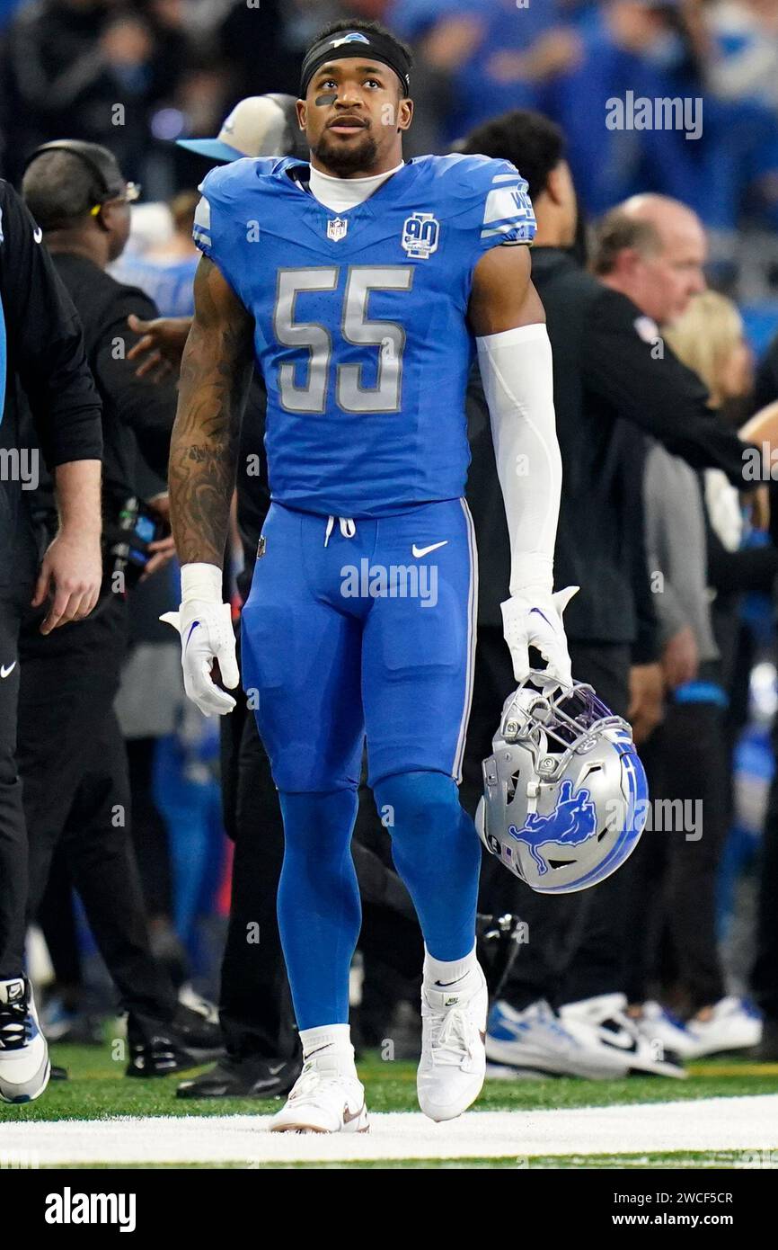 Detroit Lions linebacker Derrick Barnes (55) during an NFL wild-card ...