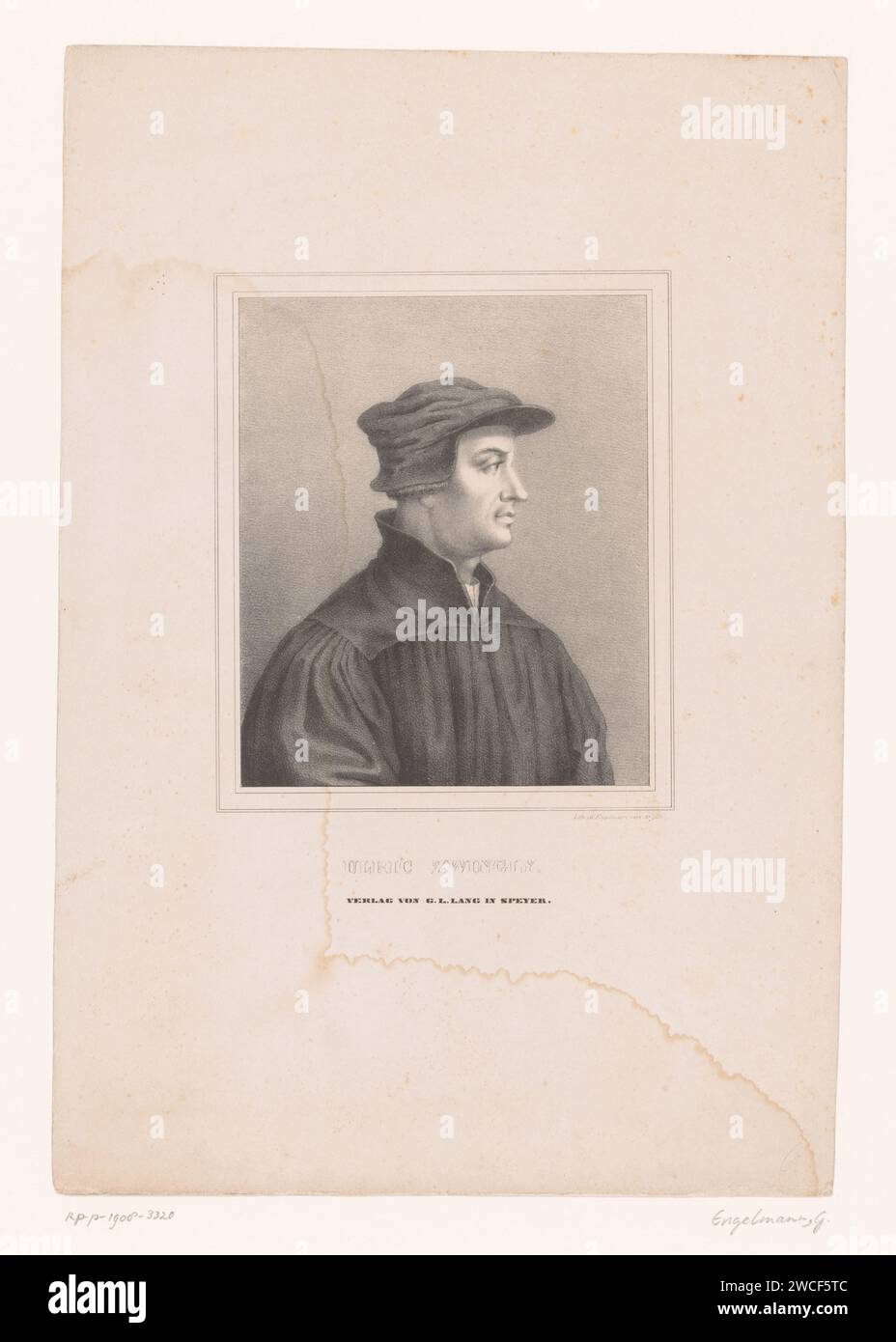 Portrait van Ulrich Zwingli, Anonymous, Gottfried Engelmann, 1837 ...