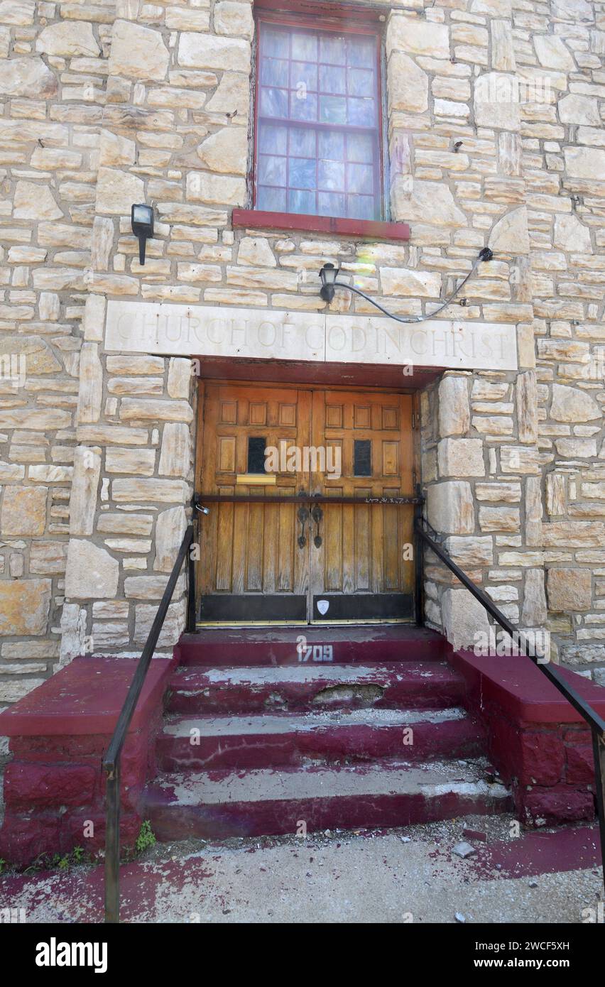 Abandoned and locked up church in the historic 18th and Vine District in Kansas City Missouri ...