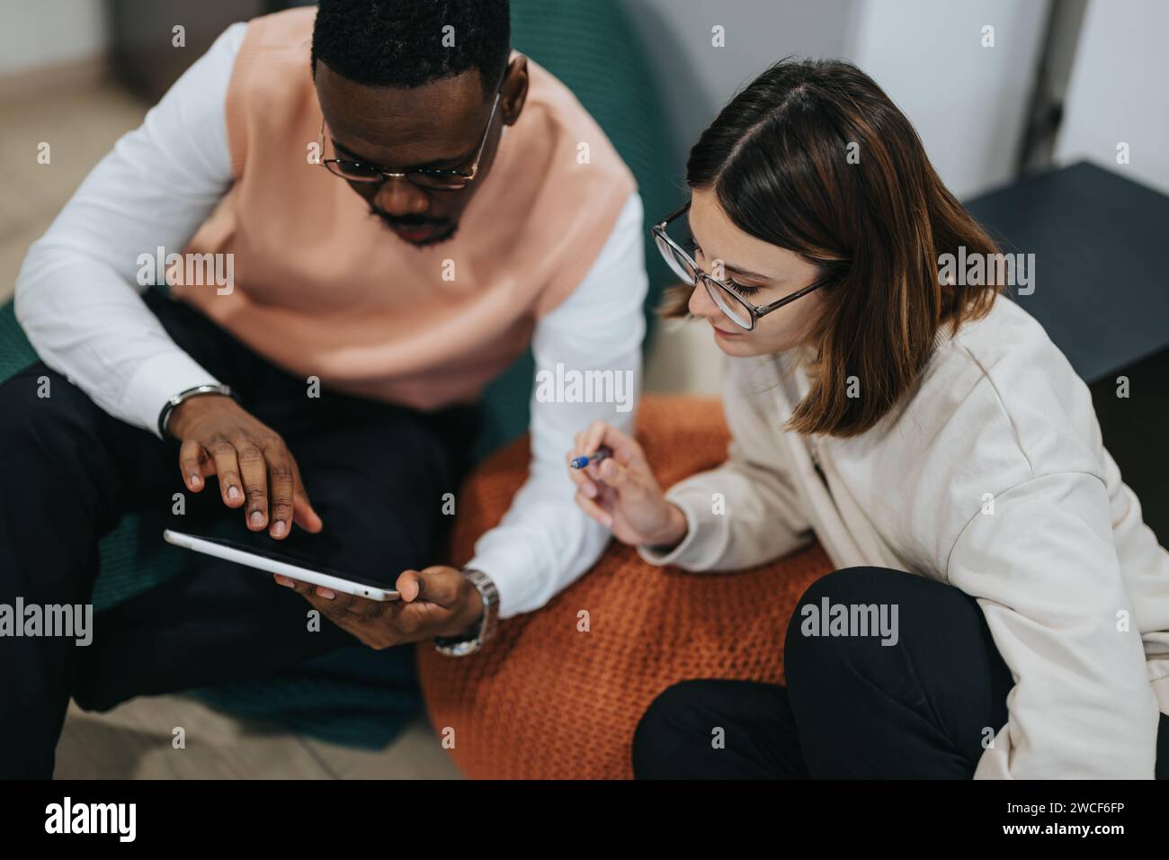 Multiracial Corporate Team Collaborating and Brainstorming on Business ...