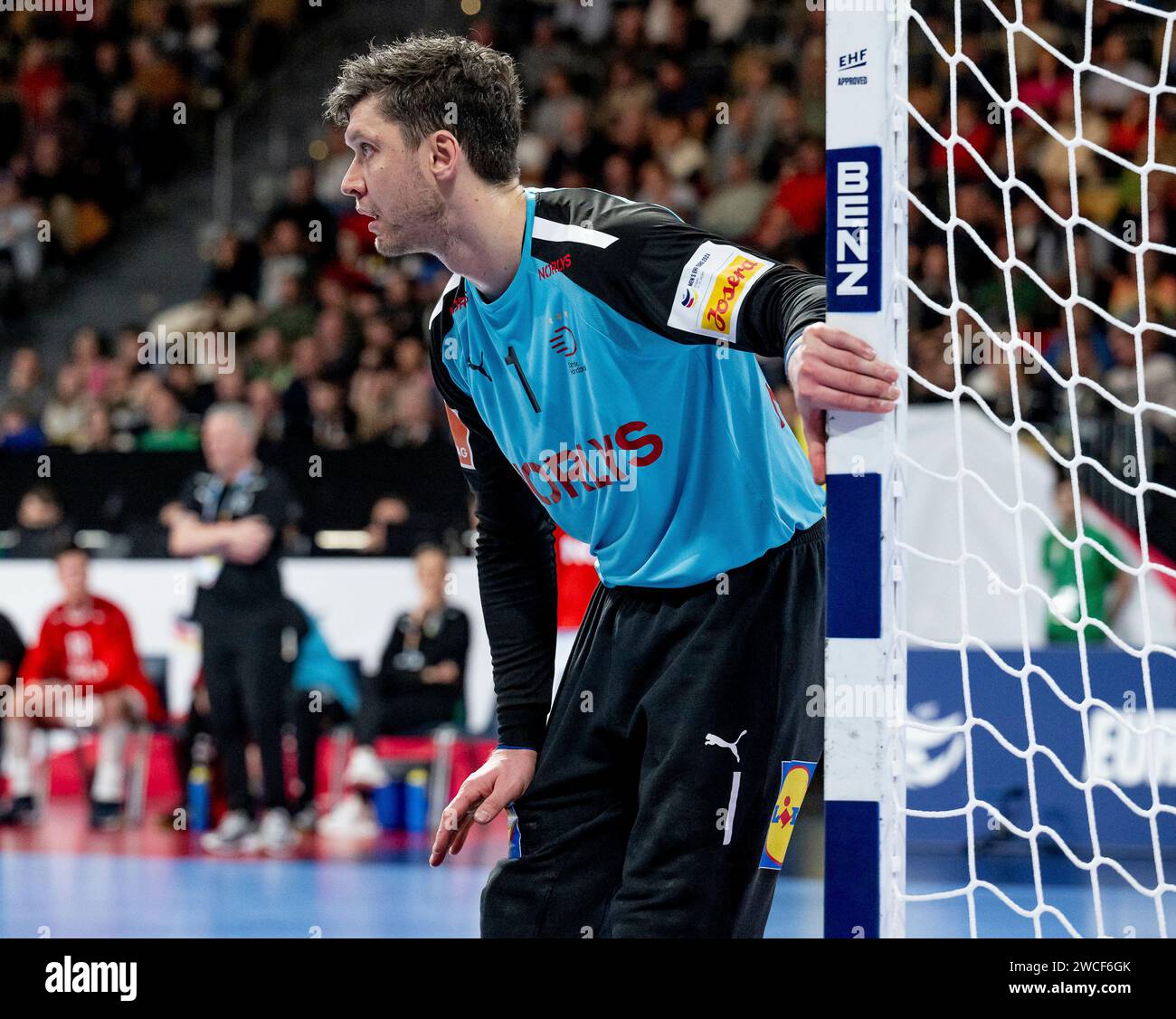 Muenchen, Deutschland. 15th Jan, 2024. Niklas Landin Jacobsen (Torwart ...