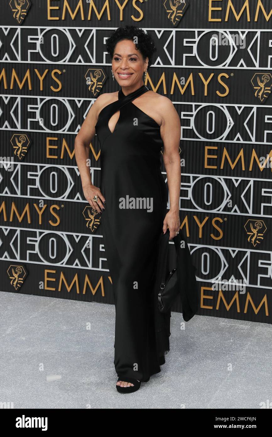 Liza Colón-Zayas poses for a Red Carpet portrait at the 75th Emmy Awards on Monday, Jan. 15 ...