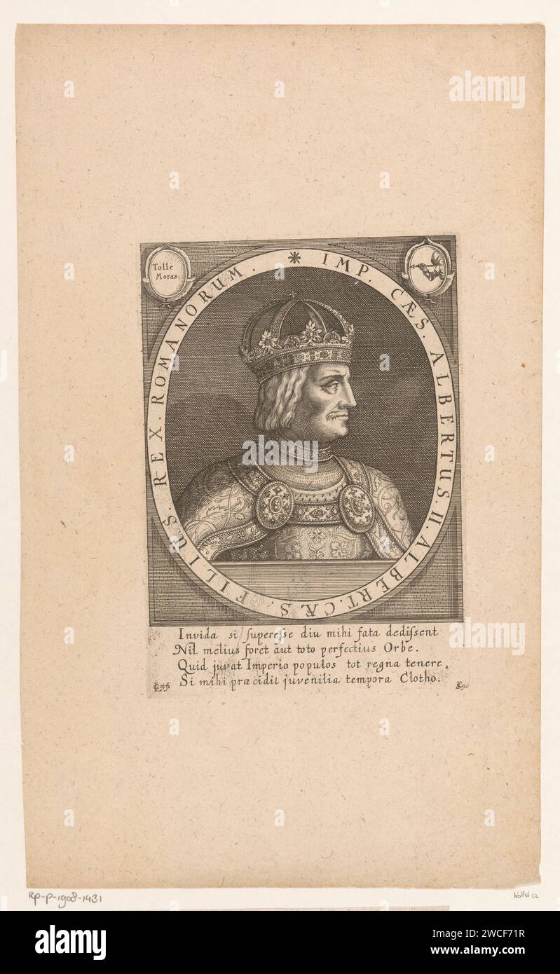 Portrait of Albrecht II of Habsburg, Sebastian Furck, 1641 print With ...