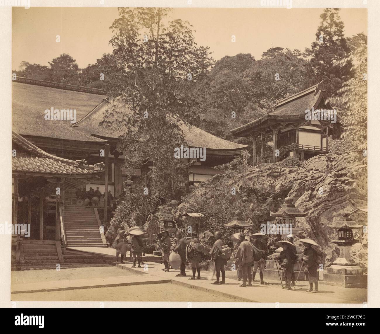 Japanese at a temple complex in Japan, Felice Beato (Possible), 1863 ...