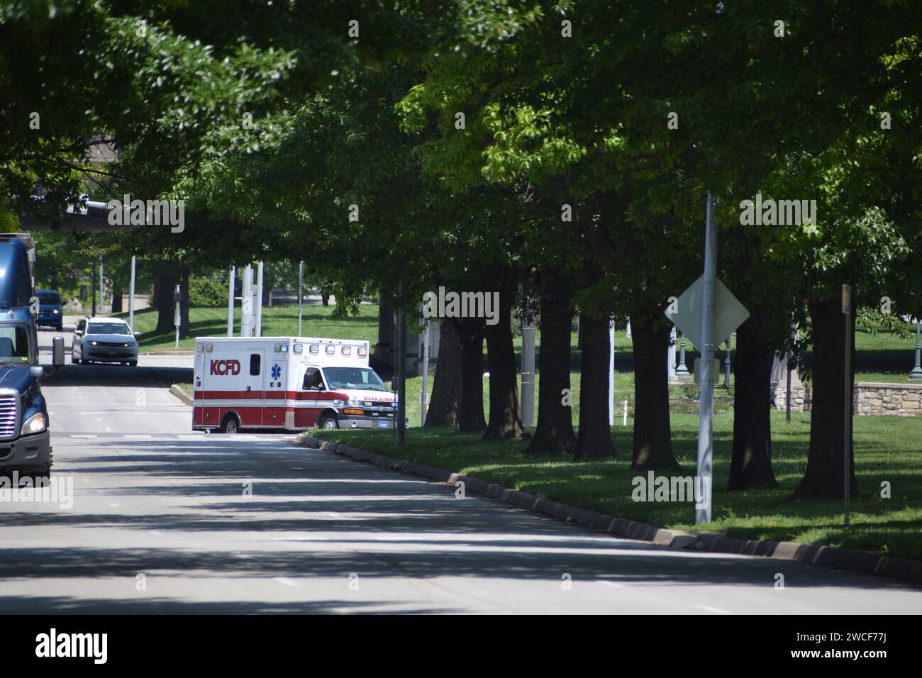 Ambulance driving south on The Paseo in Kansas City Missouri - May 2023 ...