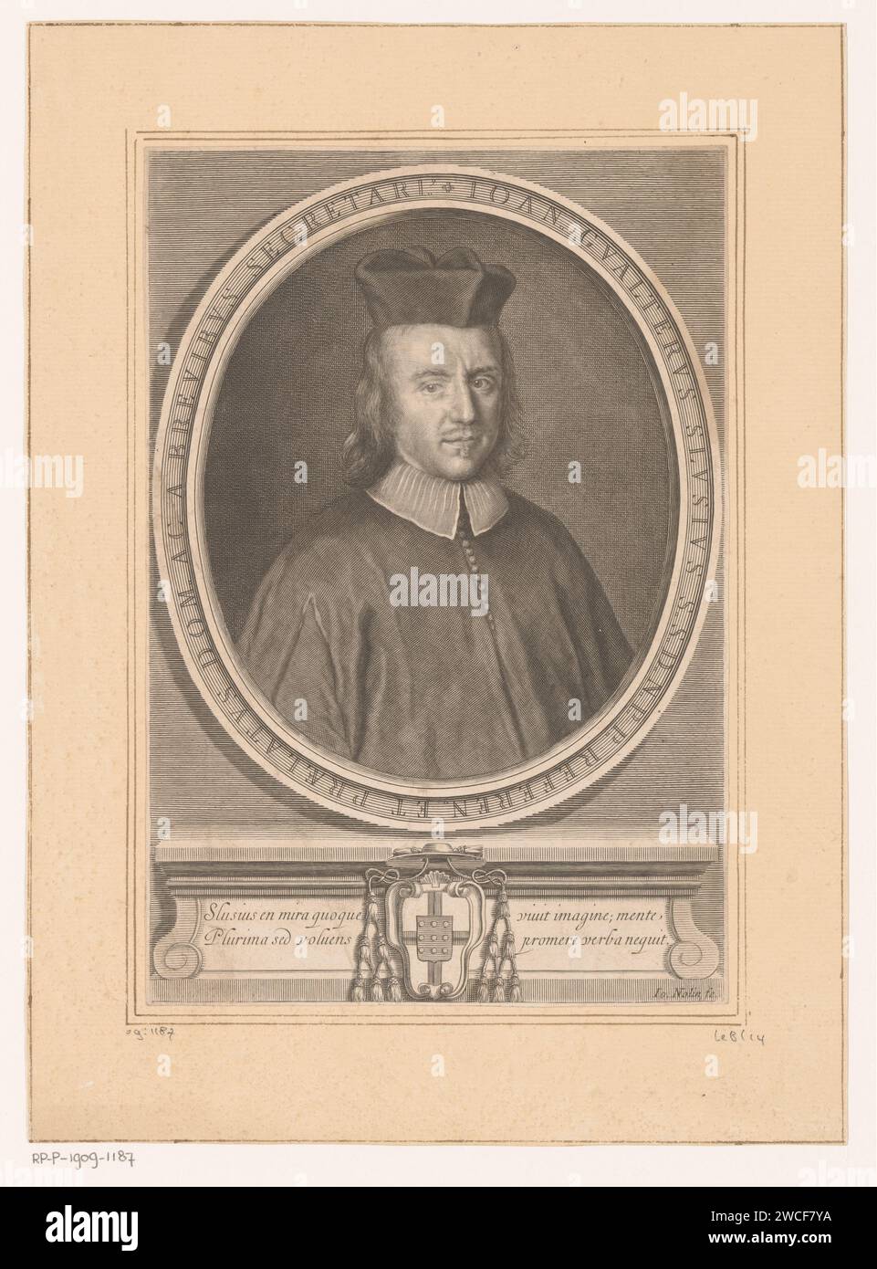 Portret van Johannes Walter Sluse, Jean Baptiste Nolin (I), 1667 - 1708 ...