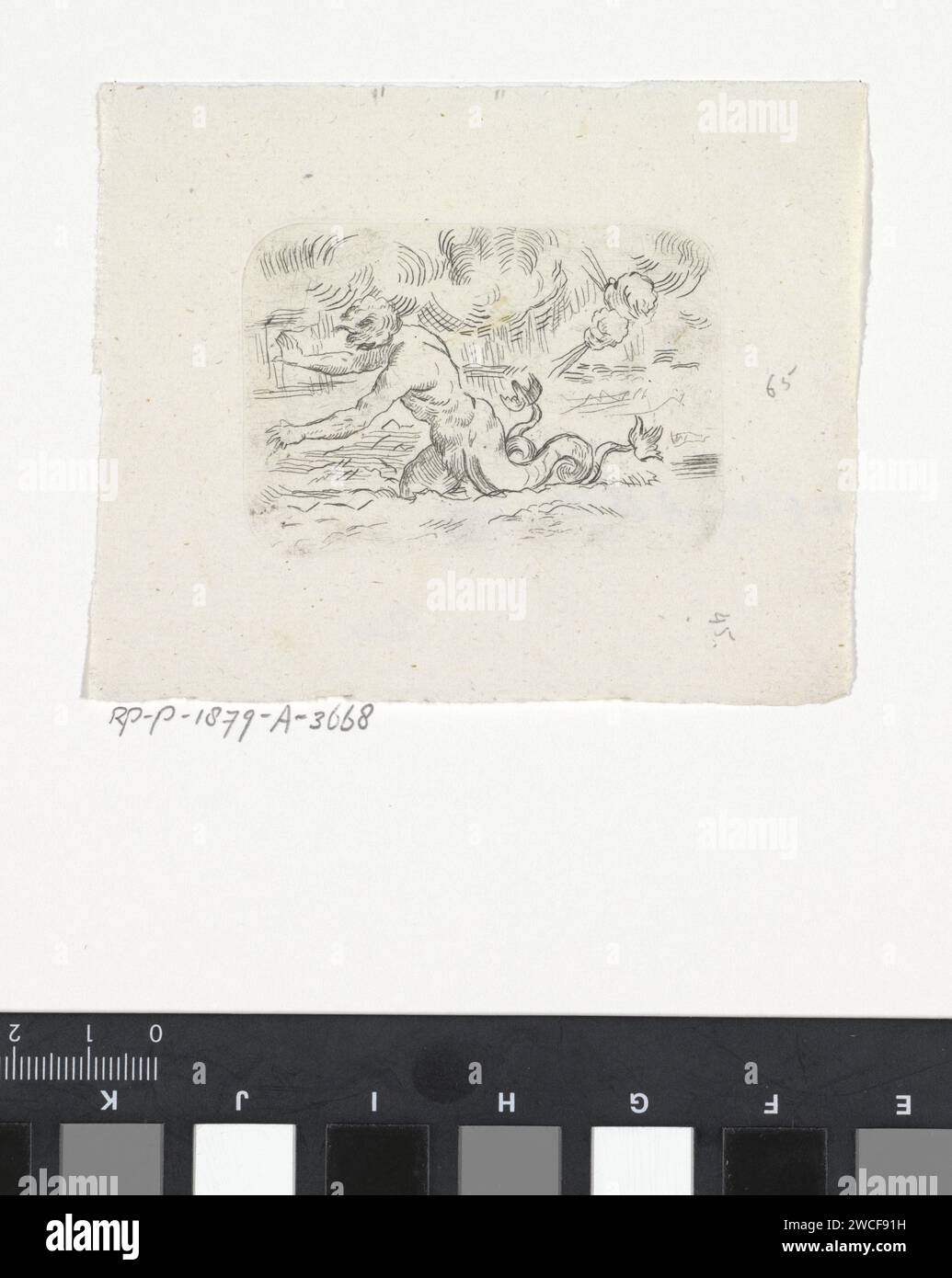 Triton fleeing the wind, Anonymous, 1800 - 1879 print paper etching ...