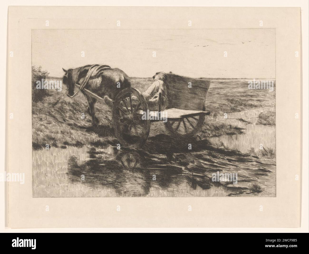 Horse cart on the Heide, Herman Johannes van der Weele, 1862 - 1897 ...