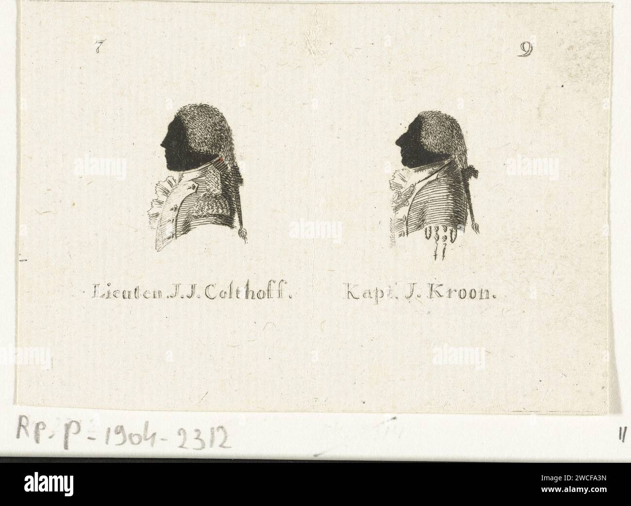 Silhouette portrait of Lieutenant Coltoff and Captain Kroon, Hendrik ...