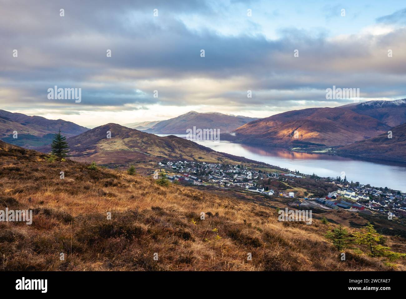 Panoramic view from Fort William, From the summit of Cowhill. Scotland ...