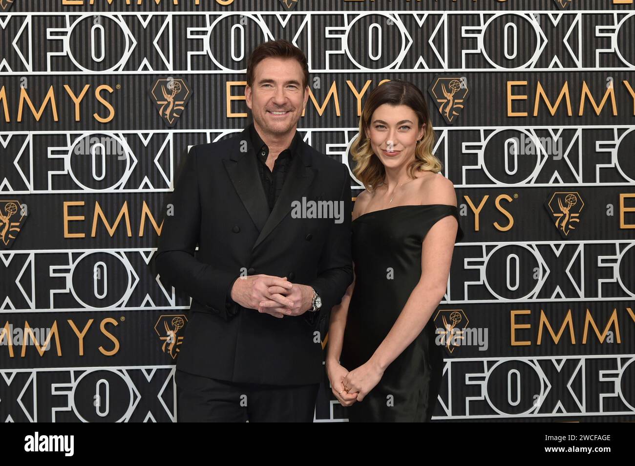 Dylan McDermott, left, and Colette McDermott arrive at the 75th ...