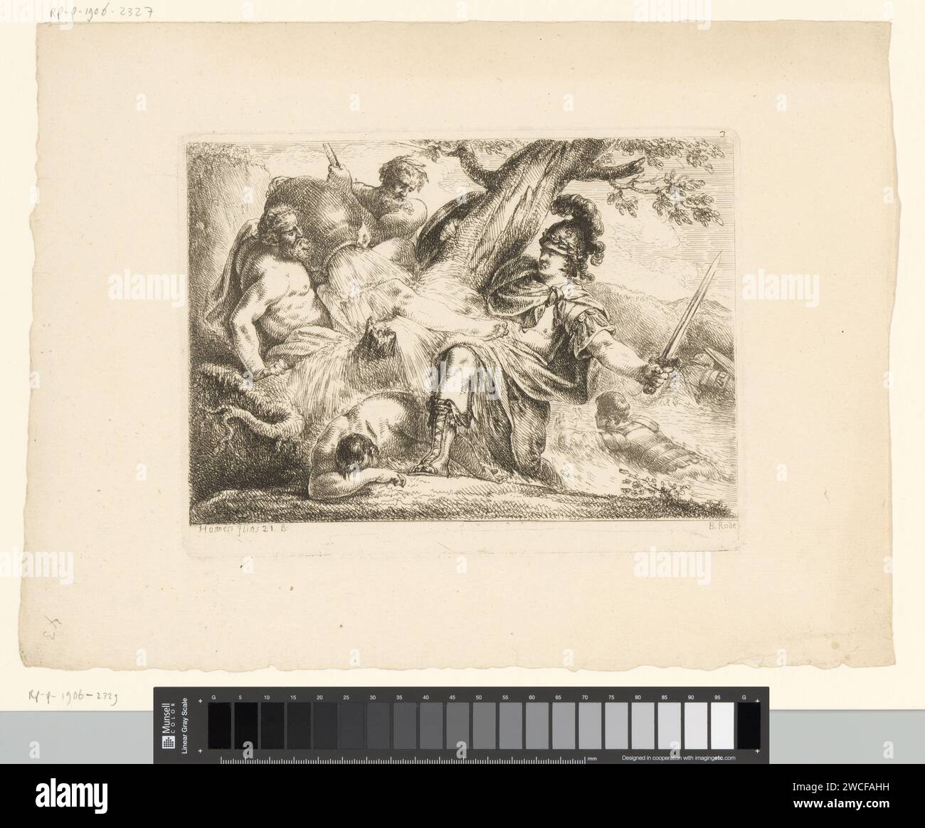 Achilles fight the river gods Scamander and Simois, Christian Bernhard ...