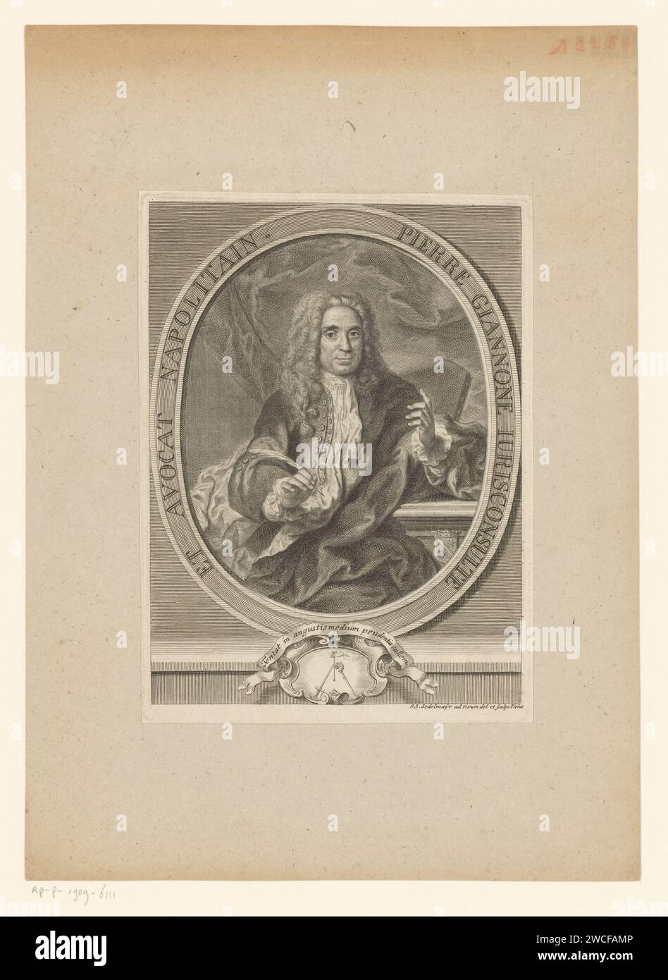 Portret Van Petro Giannone, Jeremiah Jakob Sedelmayr (II), 1716 - 1761 ...