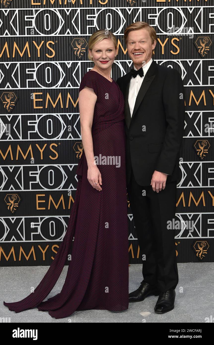 Kristen Dunst, left, and Jesse Plemons arrive at the 75th Primetime ...